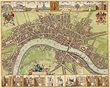 Reproduction Antique Map of City of London 1680s 17th Century, At the ...