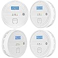 4 Packs Smoke & Carbon Monoxide Detector Battery Operated,2-in-1 Smoke ...