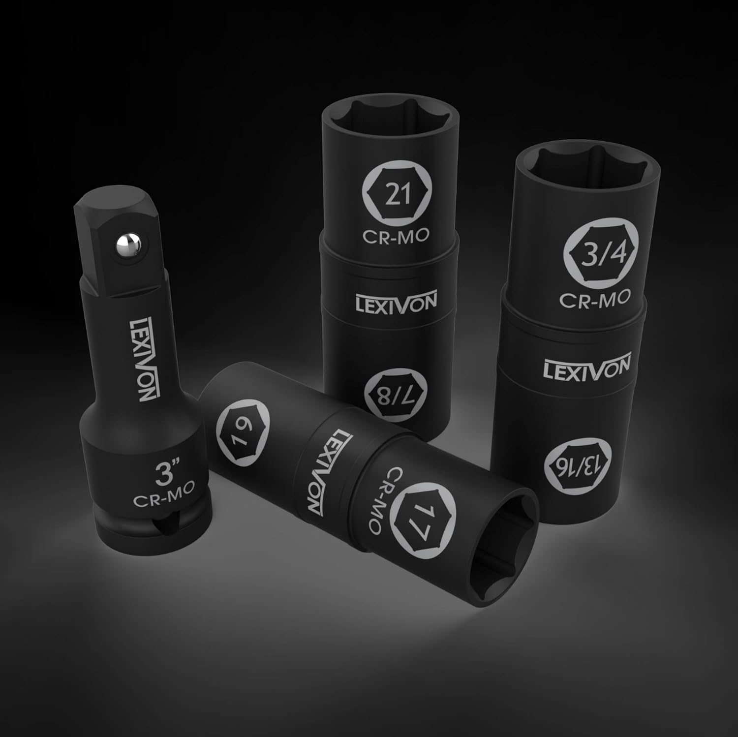 LEXIVON 1/2-Inch Impact Socket Set, 6 Total Lug Nut Size | Innovative ...