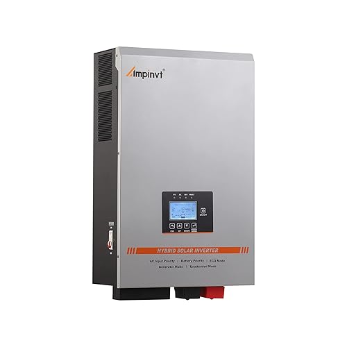 5000W Hybrid Solar Inverter 48V DC to 120V/240V AC Split Phase Output ...