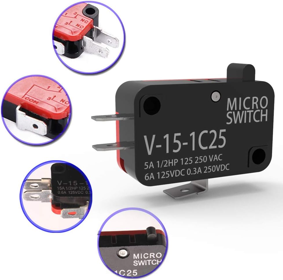 Gebildet 12pcs 125V/250V 15A Momentary Micro Switch for Microwave Oven ...
