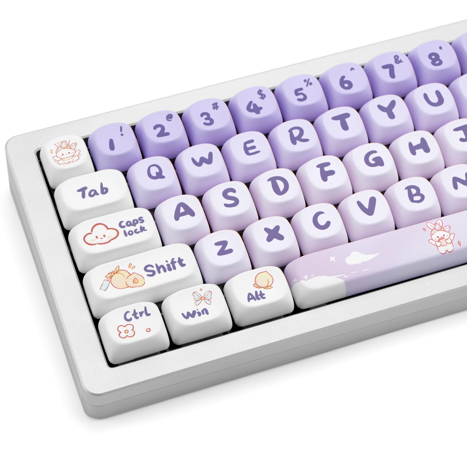 Mua 142 Keys Gradient Purple Keycaps, MOA Profile Keycaps Round Bunny ...
