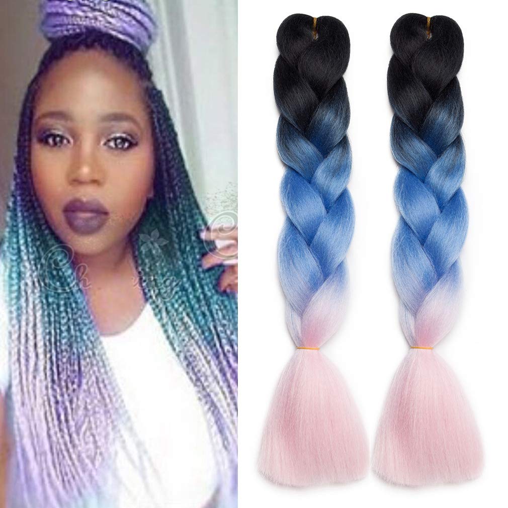 Buy Jumbo Braiding Hair Extensions 2 PACKS 24'' Kanekalons Afro Box ...