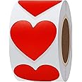 Amazon.com : Hybsk 500pcs Red Heart Shaped Stickers 1.5 inch Labels for ...