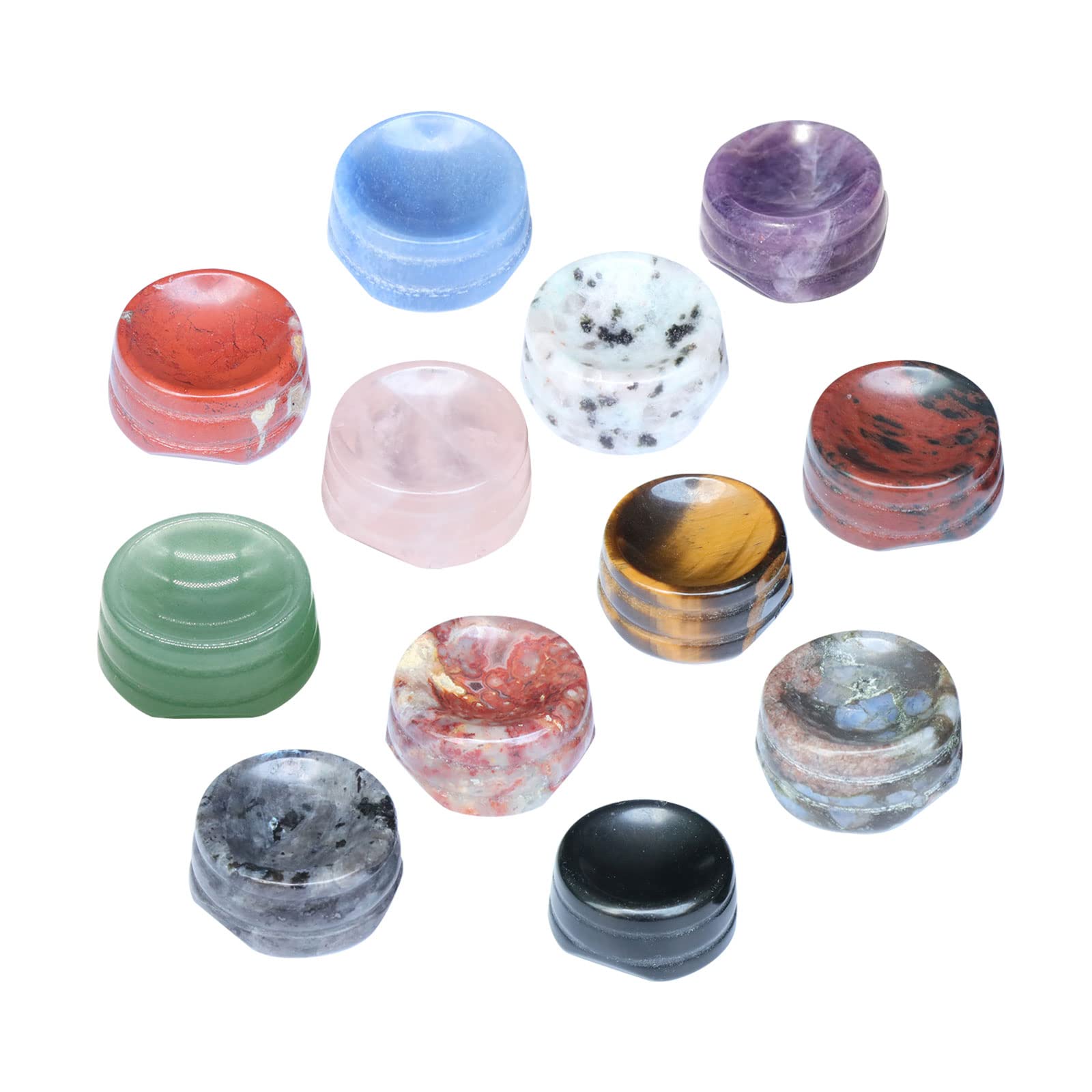 SYWAN 12Pcs Sphere Crystal Stone Holder, Crystal Egg Gemstone Stands Sphere Globe Stone Holders ...