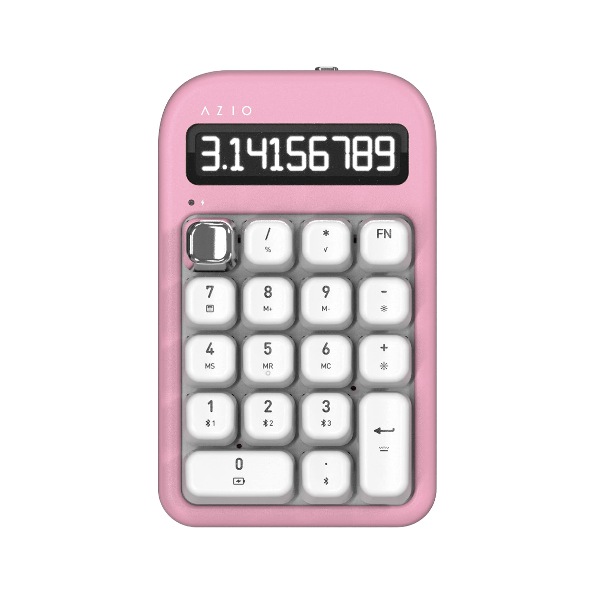 AZIO IZO Wireless Mechanical Calculator & Number Pad (Pink/Silver ...