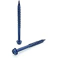 100 Qty 1/4" x 4" Hex Head Diamond Tip Concrete Screws to Anchor Masonry, Block & Brick (BCP503 ...