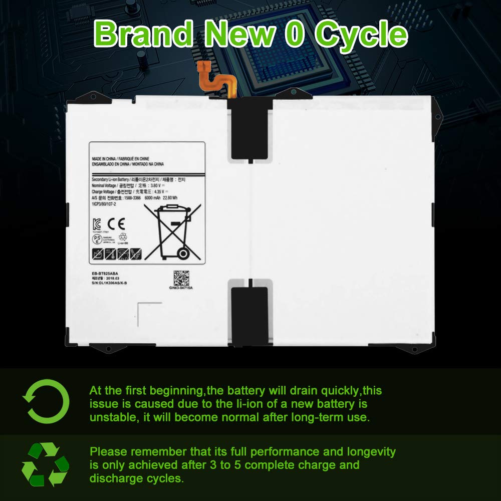 WUHAO Replacement Battery For Verizon Samsung Galaxy Tab S3 SM-T827V,EB-BT825ABA/EB-BT825ABE ...