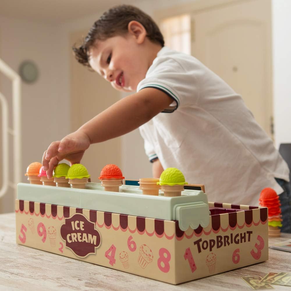 TOP BRIGHT Ice Cream Play Set – Math and Logic Game – Ice Cream Scoop ...