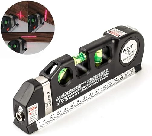 Spirit Level, Laser Measure Multipurpose Laser Level Spirit Level Standard Metric Ruler Laser ...