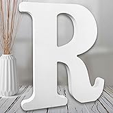 Amazon.com: AOCEAN 10 Inch White Big Wood Letters, Unfinished Wooden ...