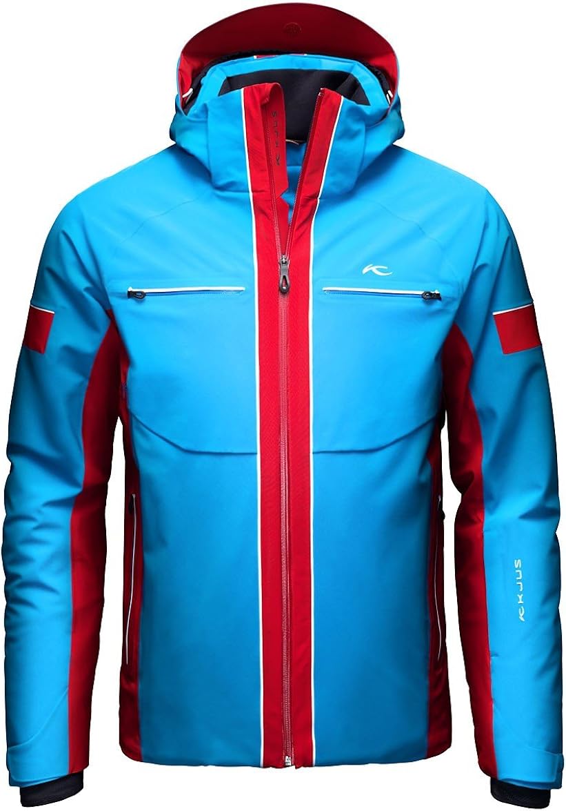 Kjus MEN Downforce Jacket - Malta Blue / Scarlet - 58 - Mens waterproof ...