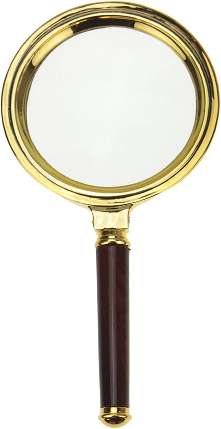 Loupe Verre Exquise à Main Agrandissement x10 avec Manche en Bois ...
