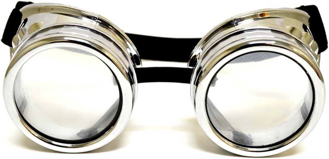 GloFX Chrome Diffraction Goggles – EDM Cyborg Steampunk Rave Glasses ...