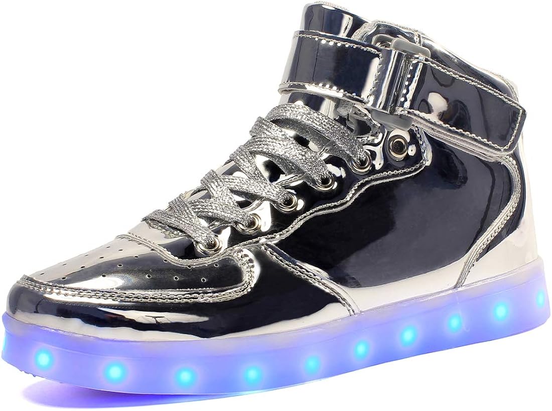 Voovix Unisex LED Shoes Light Up Shoes High Top Sneakers for Women Men ...