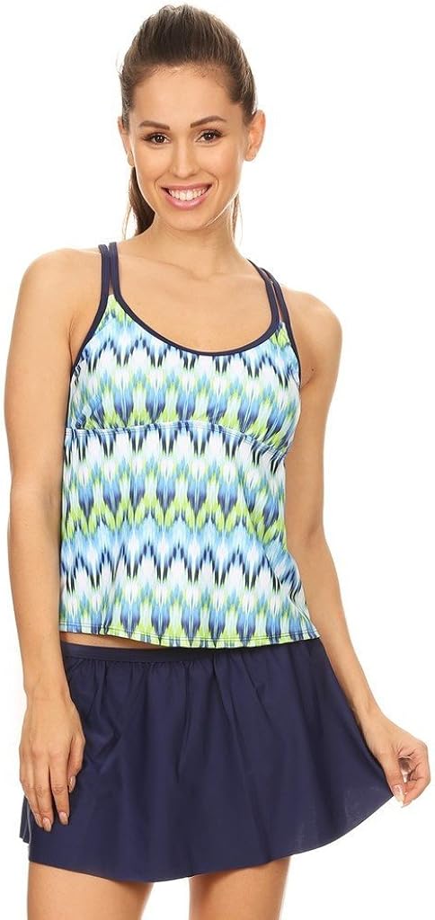 Celina 2 PC. Ladies Bluebatik Tankini Top Swimsuit Set at Amazon Women ...