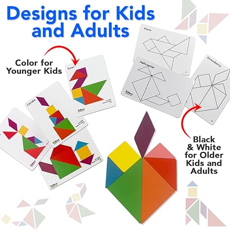 Mua 3 Bees & Me 2 Wooden Tangram Shapes Puzzle Toys with 52 Pattern ...