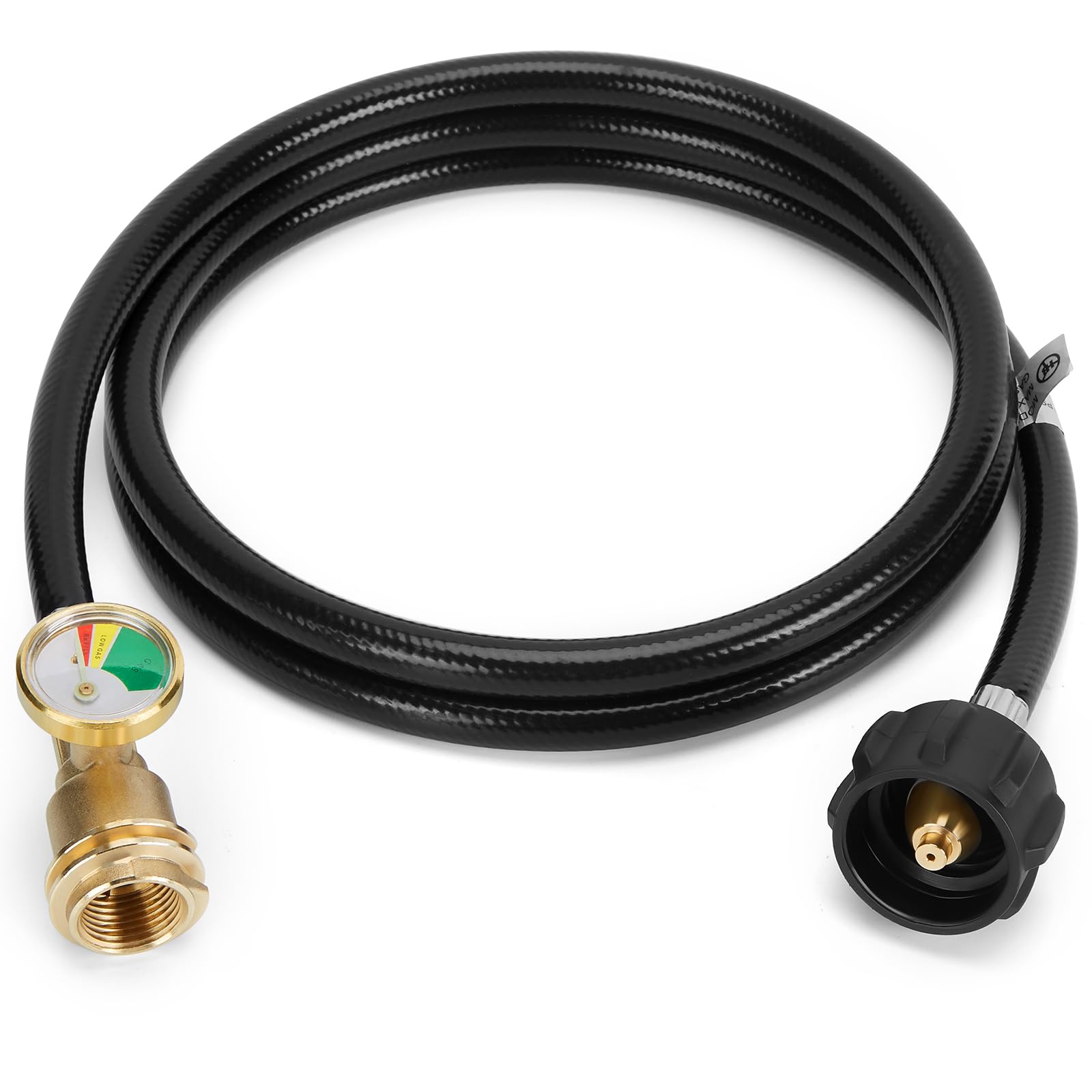 WADEO 6 Feet Propane Tank Extension Hose with Gauge, Propane Hose ...
