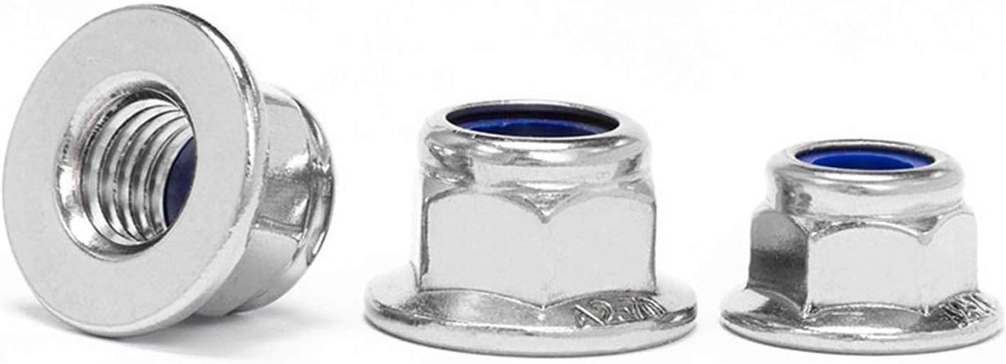 5pcs Flange Washer Nut M3 M4 M5 M6 M8 M10 Hex Locking Nut A2 Stainless ...