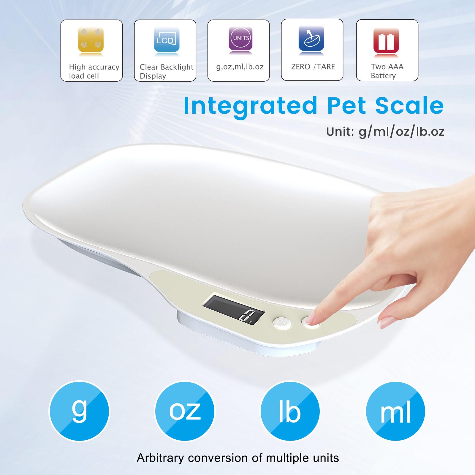 Small Digital Pet Scale For Dogs Cats, Max 33 Lbs LCD Display Small ...