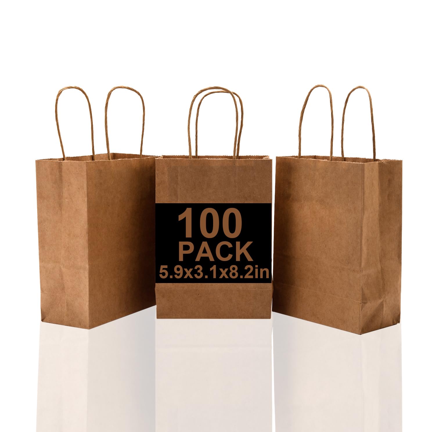 KTKDE 100Pcs Paper Bags 5.9x3.14x8.2 Gift Bags, Party Bags,Retail Bags ...