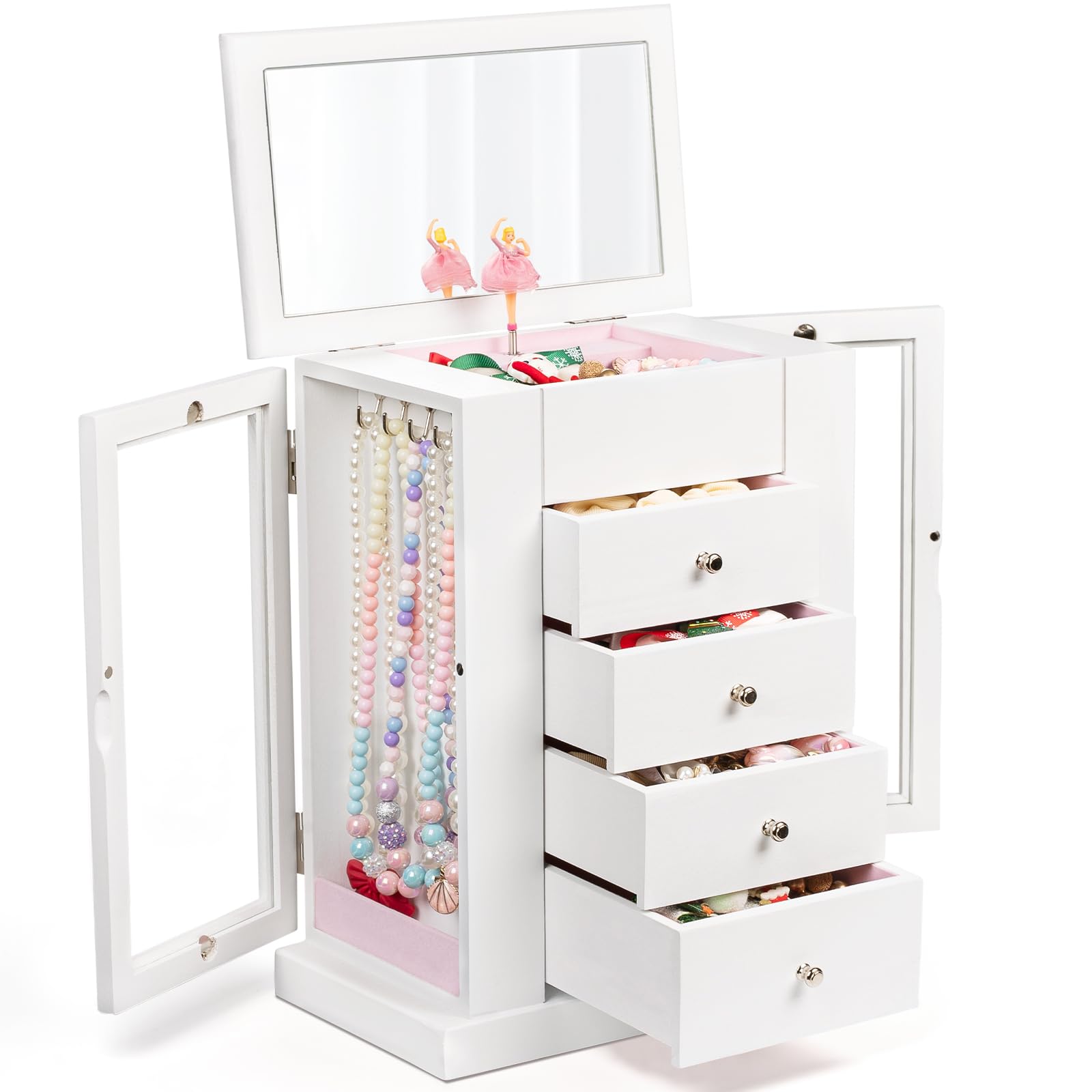Emfogo Jewelry Box for Girls, Musical Jewelry Box with Spinning Dancer ...