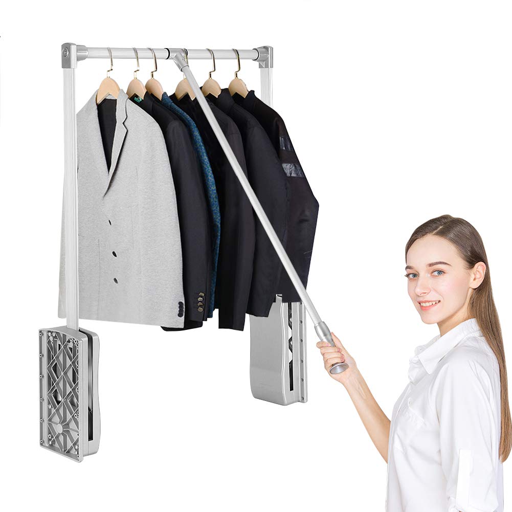 Buy Cocoarm Pull Down Closet Rod, Wardrobe Lift Rail Organizer Storage ...