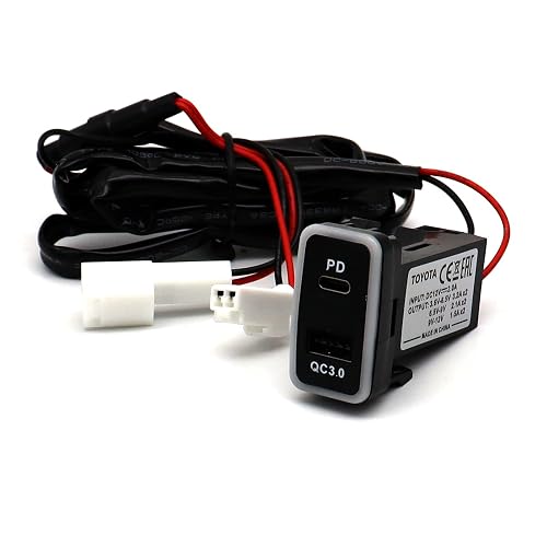 MOTONG for Toyota Vigo PD Type C USB Socket, USB C & Quick Charge 3.0 ...