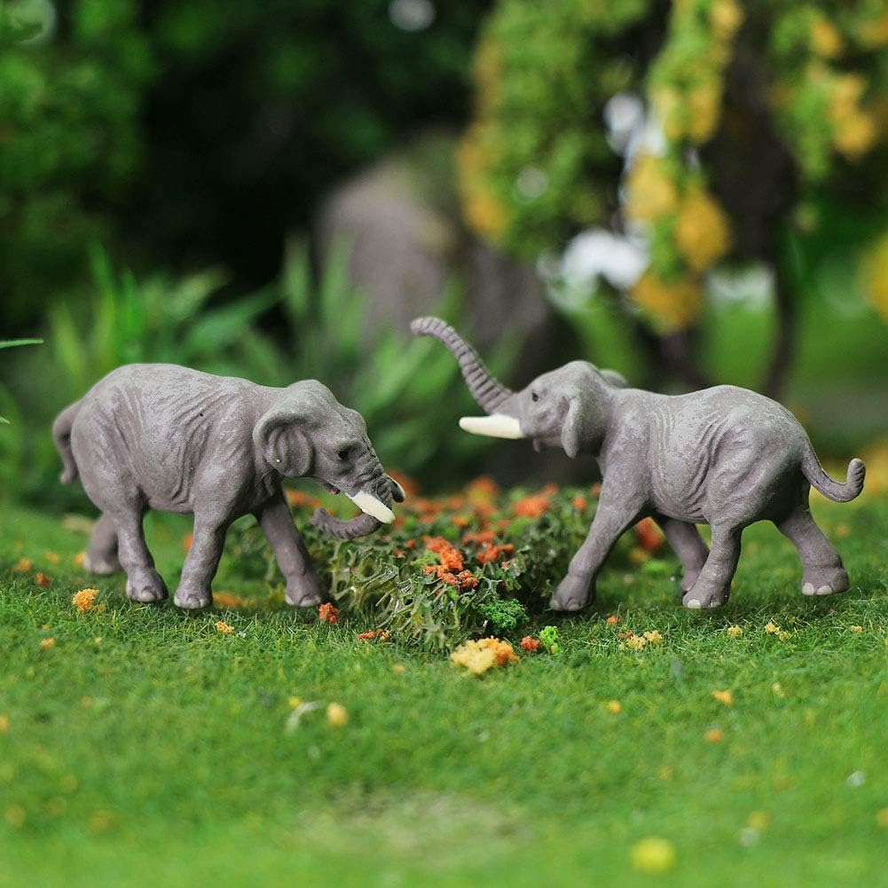 Evemodel10pcs 1:150 Well Painted Elephant Model N Scale Elephant ...