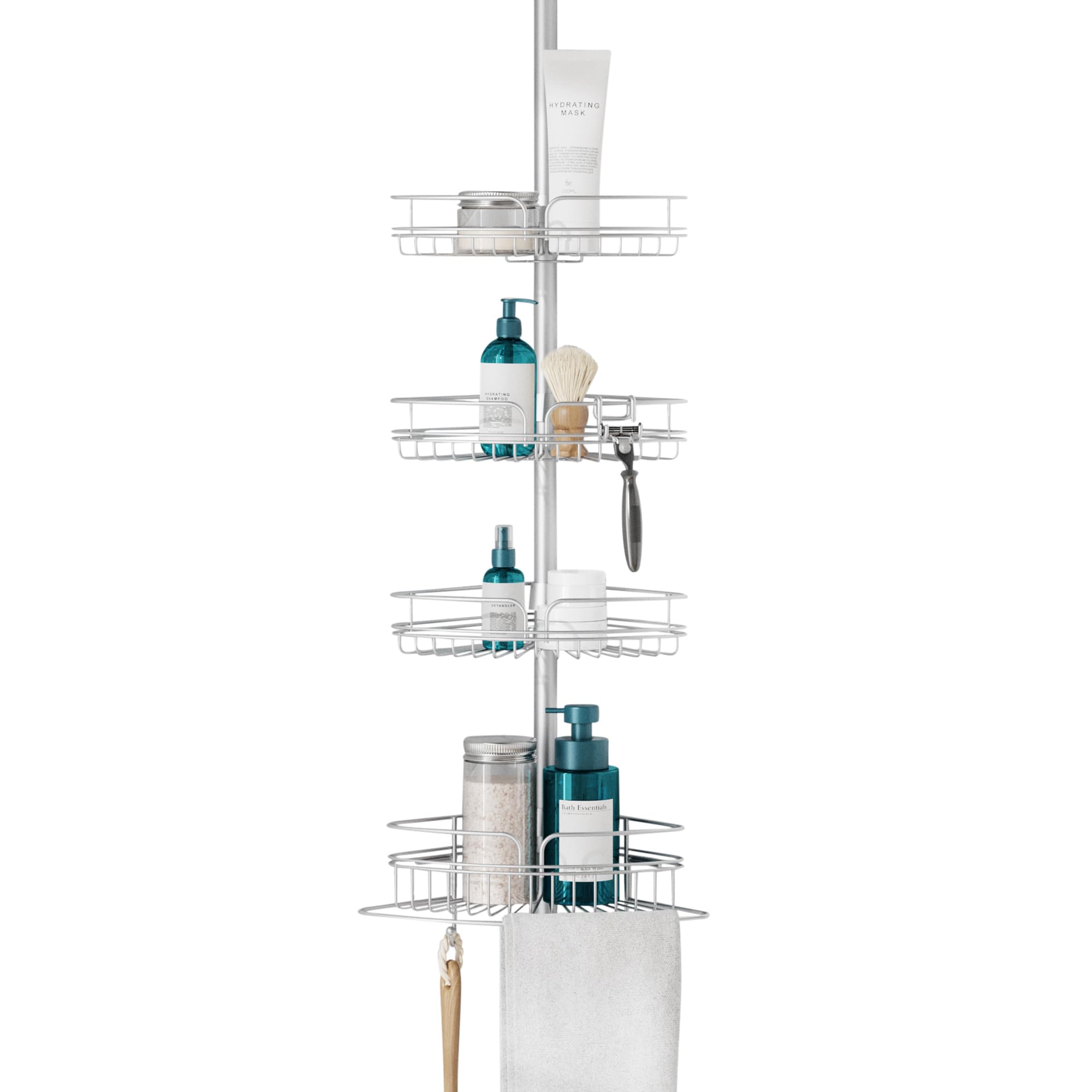 Zenna Home Tension Pole Shower Caddy, Adjustable Corner Shower Storage ...