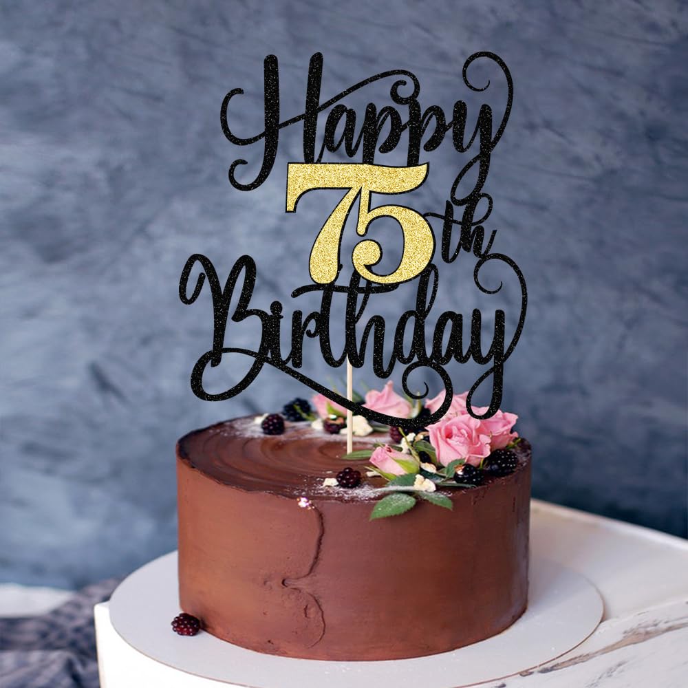 Mua happy 75th birthday cake topper,75 birthday party cake decorations ...