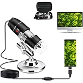 Amazon.com : Bysameyee USB Digital Microscope 40X to 1000X, 8 LED ...