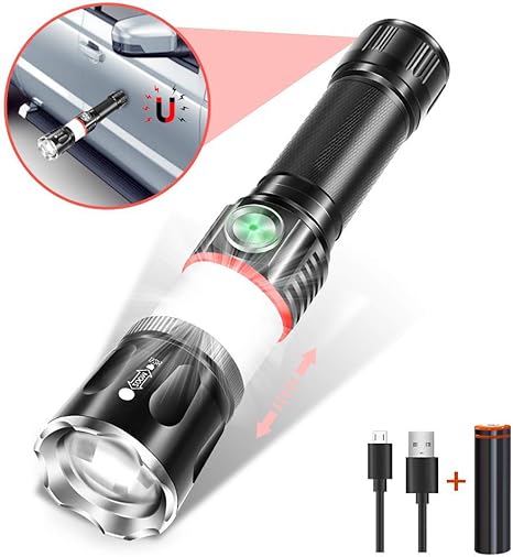 Torch, Rechargeable COB Magnet (Included Battery) LED Torches USB ...