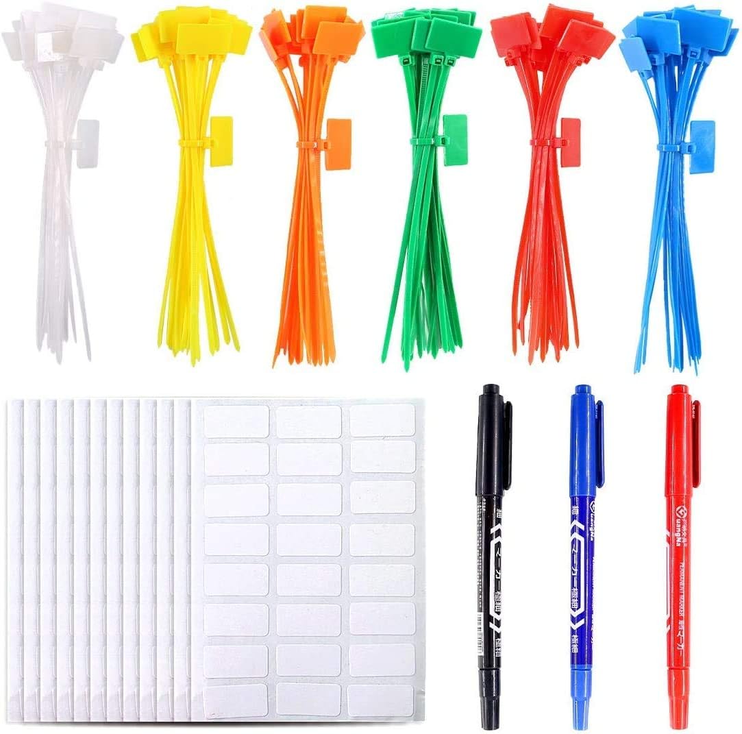 150-Pieces 6 Colors 6 Inch Nylon Cable Marker Ties Self-Locking Cord ...