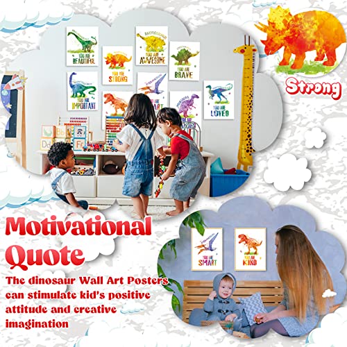 Dinosaur Wall Art Posters, Watercolor Dinosaur Wall Decor Prints, 8 x ...