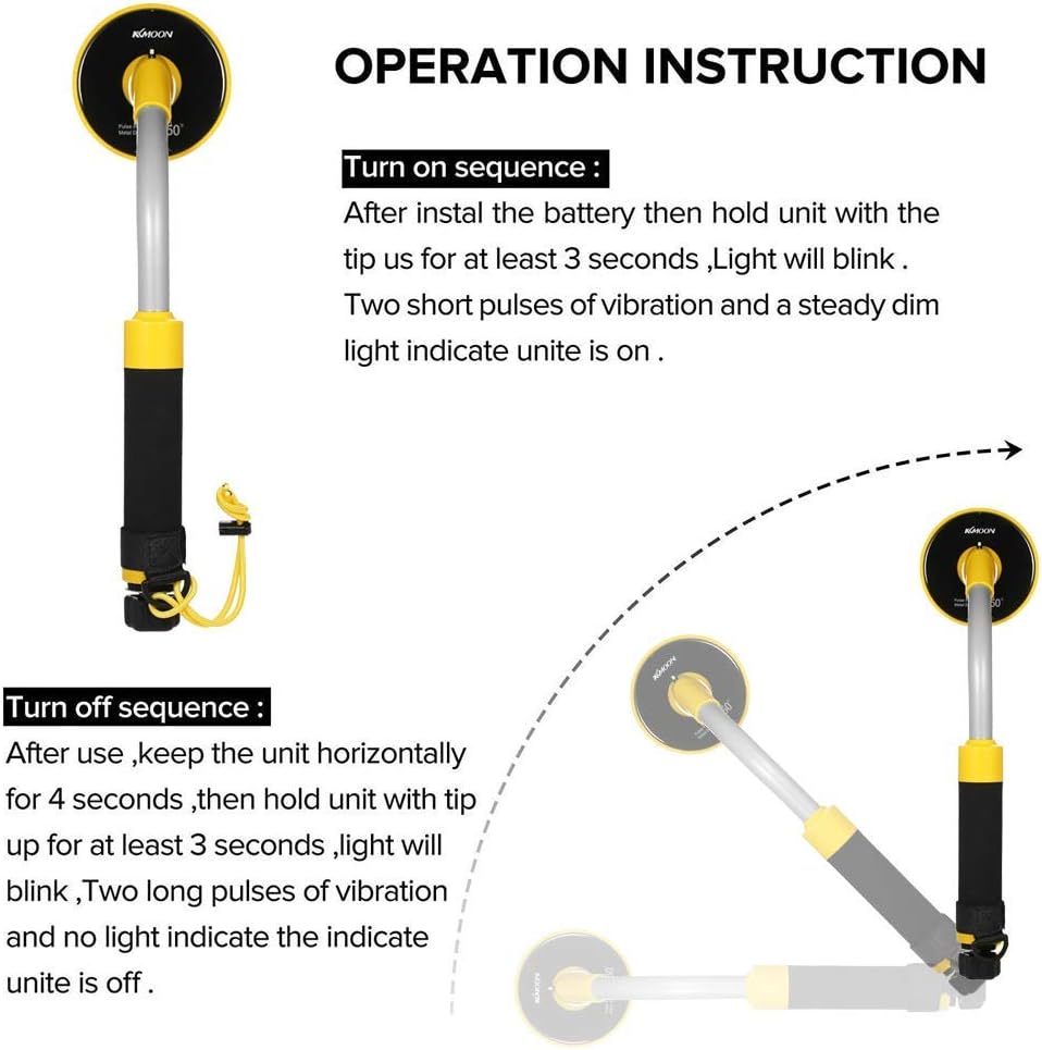 KKmoon Underwater Metal Detector – Pulse Induction Technology(PI),LED ...