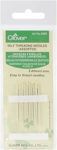 Amazon.com: Clover Self-Threading Needles, Silver : Arts, Crafts & Sewing