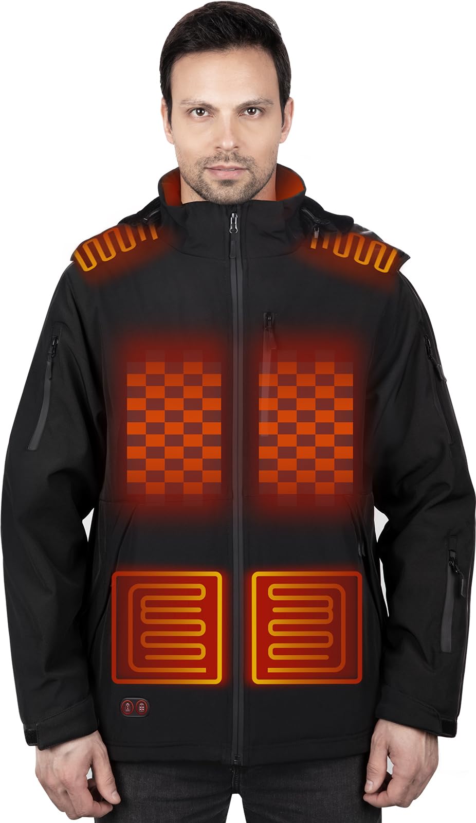 Heated Jacket for Men with Battery Pack 7.4V/16000mAh, Winter Outdoor ...