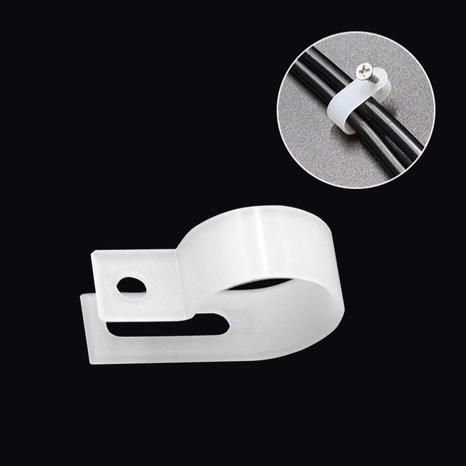 100 Pack R-Type Cable Clips Rope Light Mounting Clip with Stainless ...
