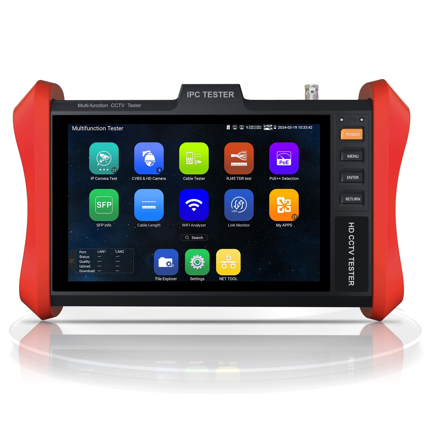 Mua 4K 12MP IP Camera Tester, WANLUTECH CCTV Tester 90W PoE Power ...