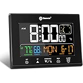 Amazon.com: Geevon Digital Atomic Alarm Clocks for Bedrooms, Color VA Display Atomic Clock with ...