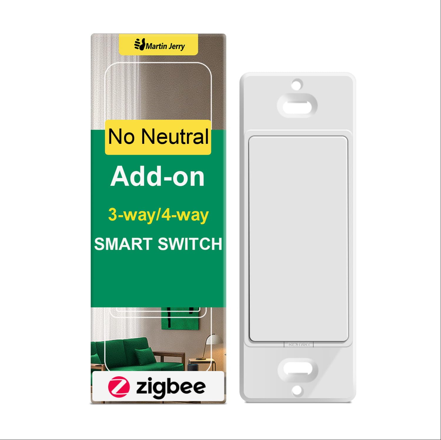 Add-on Switch for Non-Neutral 3-Way and 4-Way zigbee Smart Switch (US ...