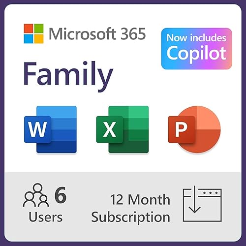Microsoft 365 Family | 12-Month Subscription | Up to 6 People | Office ...