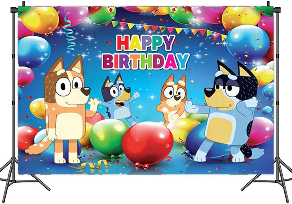 Cartoon Bluey Backdrop 7x5 For Children Birthday Party Supplies Bluey ...