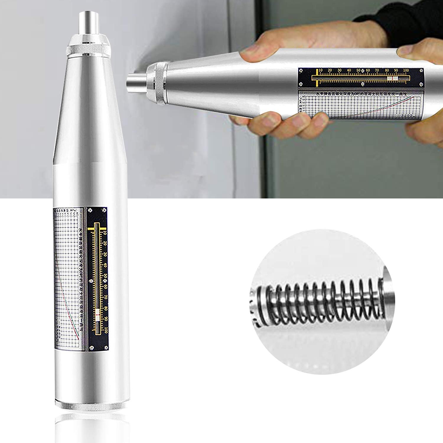 NEWTRY Portable Concrete Rebound Hammer Tester Resiliometer Hammer Test ...