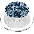 Amazon.com: Blue Watercolor Flower Pattern PopSockets PopGrip for ...