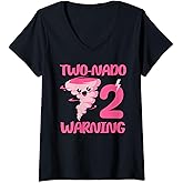 Amazon.com: Kids Two-nado Warning 2nd Birthday Pink Tornado Birthday T ...