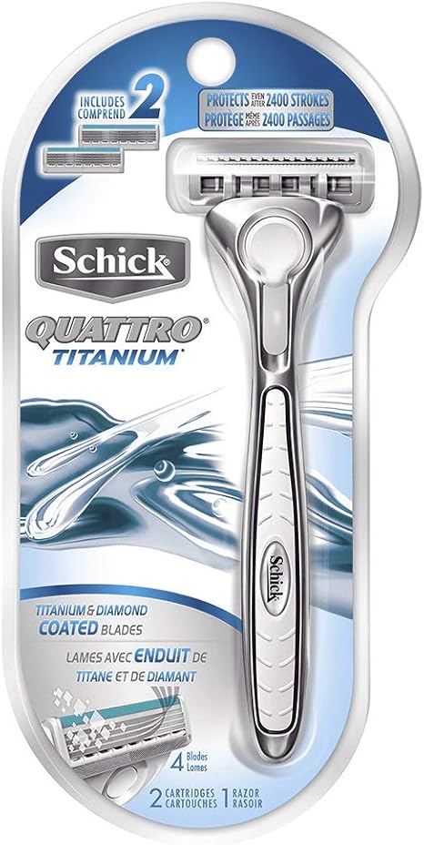 Schick Quattro Titanium Sensitive Mens Disposable Razor, 3 Pack with ...