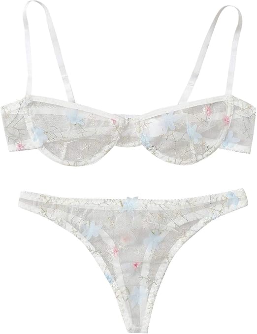 Conjunto de lencería de encaje sexy para mujer, 2 piezas, conjunto de lencería de encaje ...