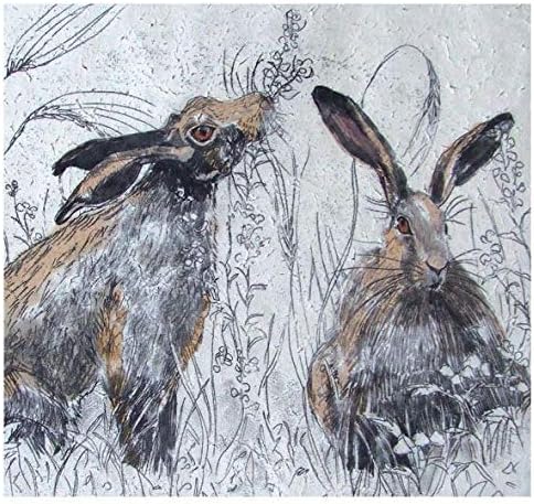 Annabel Langrish Brown Hares Motif Greetings Card – BigaMart